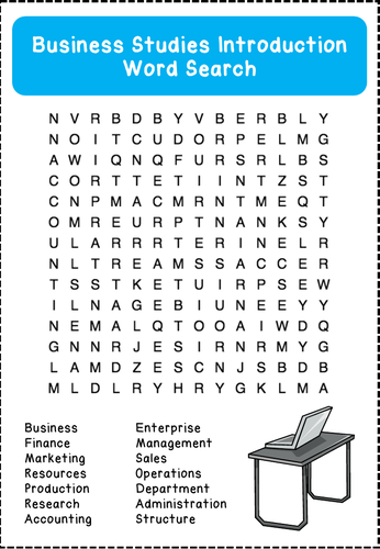Business Studies Introduction - Word Search | Teaching Resources
