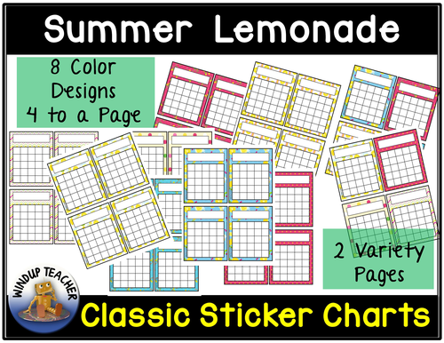 Lemonade Theme Sticker Charts | Classic Line | Teaching Resources