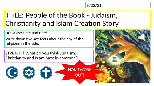 KS3 - Creation // Judaism, Christianity & Islam | Teaching Resources