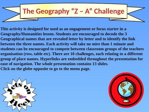 The Geography Letter Reveal Challenge | Teaching Resources