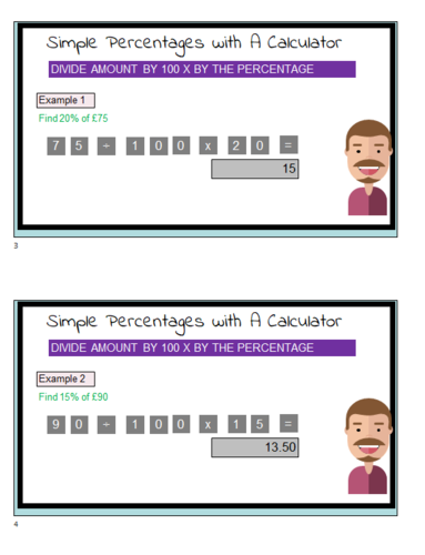 The Ultimate Lesson Pack: Percentage Of Amounts With A Calculator ...