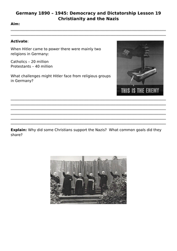 AQA Germany: Christianity and the Nazis | Teaching Resources