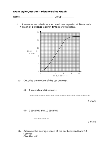 KS3 Distance -time Graphs | Teaching Resources