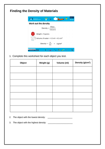 How to calculate density | Teaching Resources