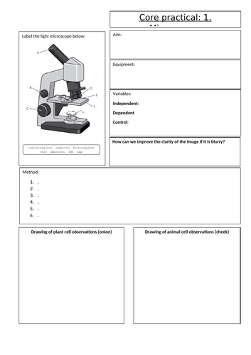 AQA combined science trilogy Biology GCSE Topic 1 (B1-B2) Cells and ...