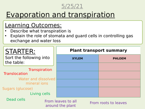 AQA combined science trilogy Biology GCSE Topic 2 (B3-B4) Organisation ...