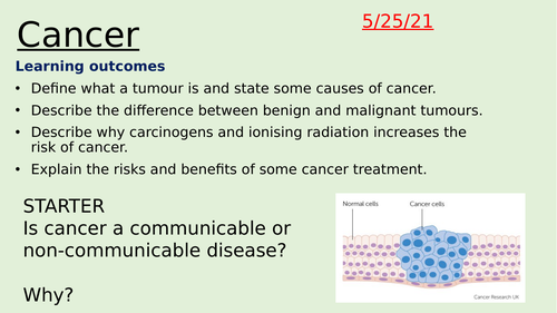 AQA combined science trilogy Biology GCSE Topic 3 (B5/B6/B7) Disease ...
