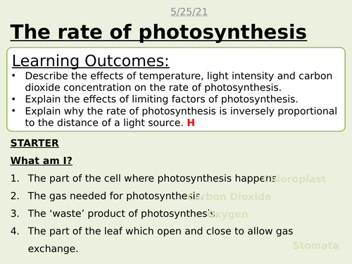 AQA combined science Biology GCSE Topic 4 (B8/B9) Bioenergetics ...