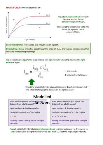 AQA combined science Biology GCSE Topic 4 (B8/B9) Bioenergetics ...