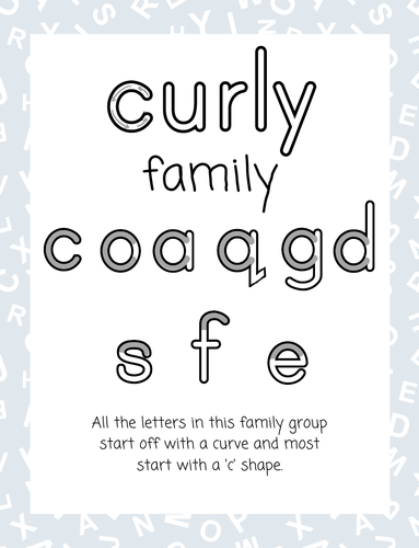 Curly Family Letter Worksheet | Teaching Resources