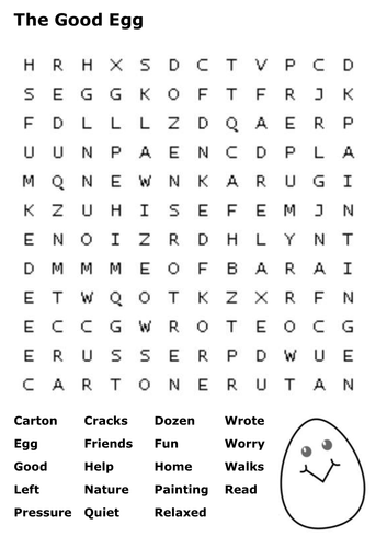 The Good Egg Word Search | Teaching Resources