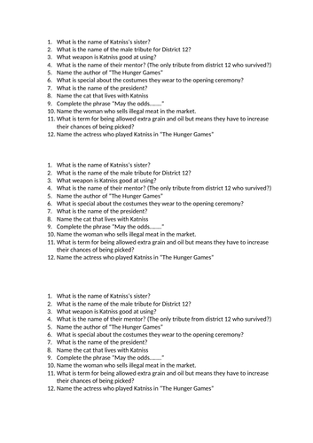 The Hunger Games- Dystopian Lit SOW KS3 | Teaching Resources