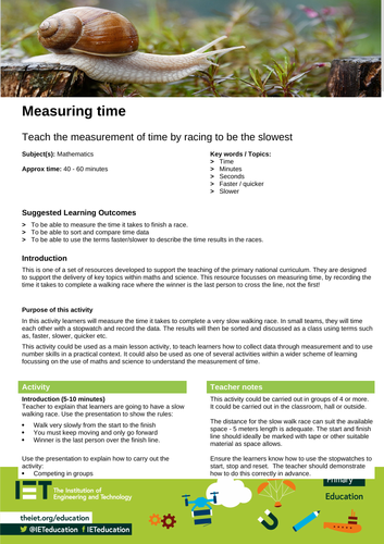 Measuring time - KS1 maths | Teaching Resources