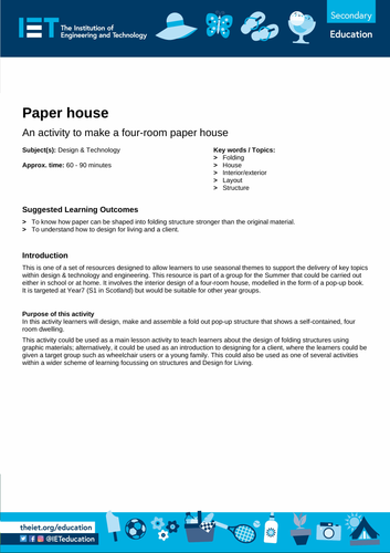 Make a paper house | Teaching Resources