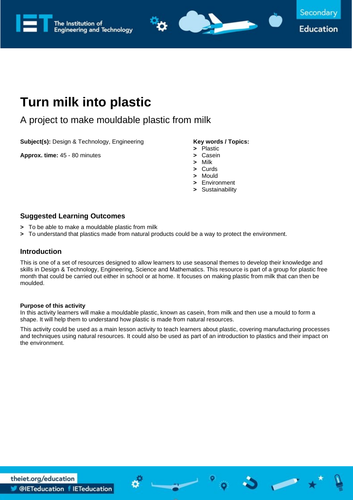 Turn milk into plastic | Teaching Resources
