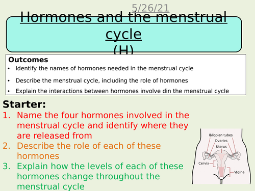 Hormones and the menstrual cycle AQA science trilogy Biology GCSE ... Hormones and the menstrual cycle AQA science trilogy Biology GCSE ...