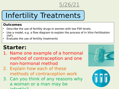 Infertility treatments AQA science trilogy Biology GCSE | Teaching ...