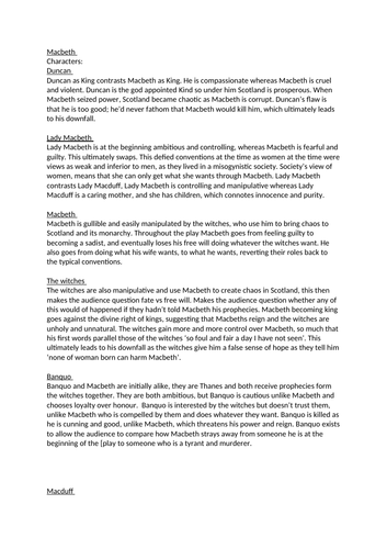 GCSE Macbeth Revision Guide | Teaching Resources