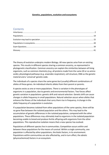 AQA A-Level Biology - Genetics, populations, evolution and ecosystems ...