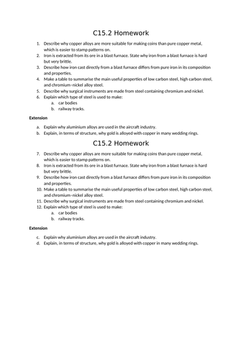 AQA GCSE Chemistry (9-1) - C15.2 Useful alloys FULL LESSON | Teaching ...