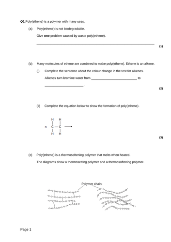 AQA GCSE Chemistry (9-1) - C15.3 The properties of polymers FULL LESSON ...