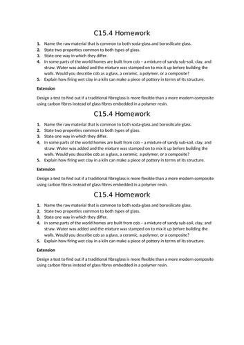 AQA GCSE Chemistry (9-1) - C15.4 Glass, ceramics and composites FULL ...