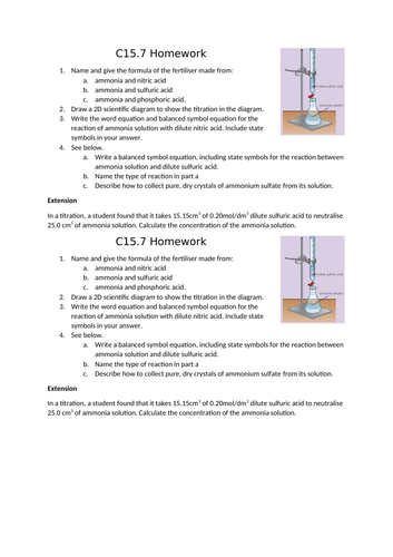 AQA GCSE Chemistry (9-1) - C15.7 - Making fertilisers in the lab FULL ...