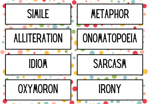 English Figurative Techniques & Persuasive Language. 32X Find a Pair ...