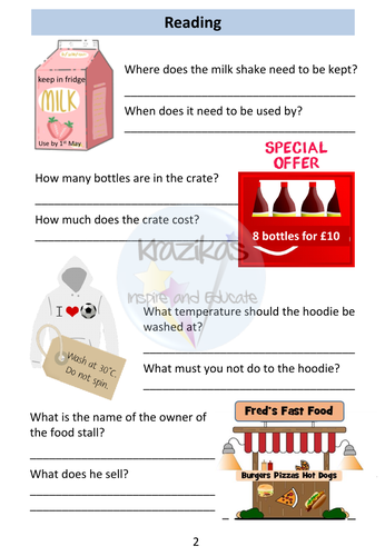 English Functional Skills Entry Level 1 Reading Workbook | Teaching ...