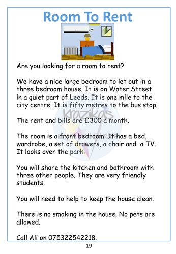 English Functional Skills Entry Level 1 Reading Workbook | Teaching ...