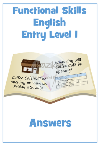 English Functional Skills Entry Level 1 Reading Workbook | Teaching ...