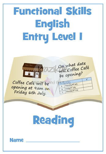 English Functional Skills Entry Level 1 Reading Workbook | Teaching ...