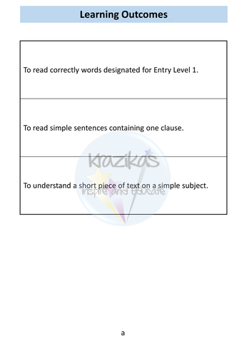 English Functional Skills Entry Level 1 Reading Workbook | Teaching ...