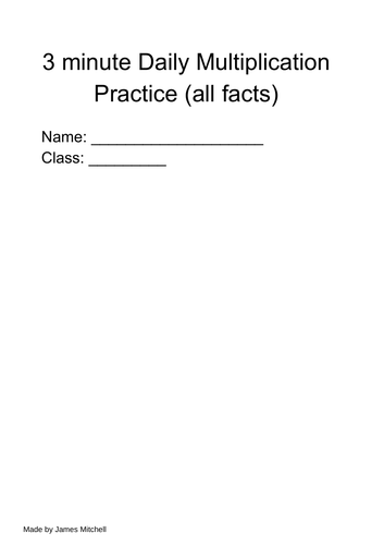 Multiplication fluency booklets - all facts | Teaching Resources