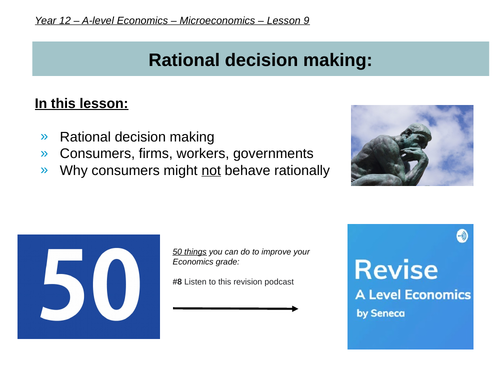 Rational decision making (AS-level Economics) | Teaching Resources