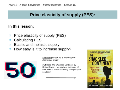 PES: Price elasticity of supply (AS-level Economics) | Teaching Resources