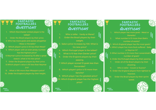 Maths place value football cards with activities Year 3 | Teaching ...