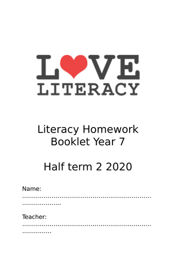 Literacy Homework Booklet | Teaching Resources