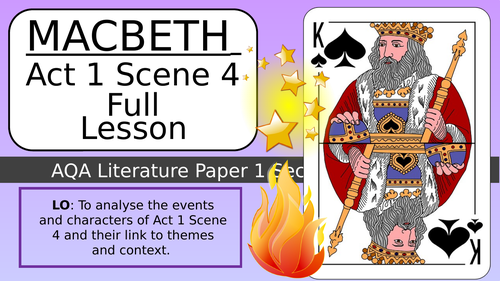 Macbeth Act 1 Scene 4 Lesson | Teaching Resources