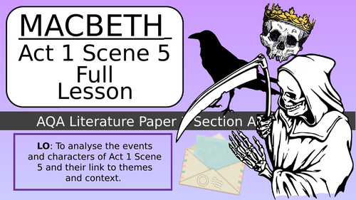 Macbeth Act 1 Scene 5 Lesson | Teaching Resources