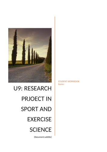 BTEC Sports and Exercise Science Unit 9: Research Project in Sport ...