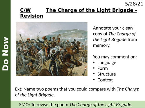 Charge of the Light Brigade - Revision Lesson | Teaching Resources