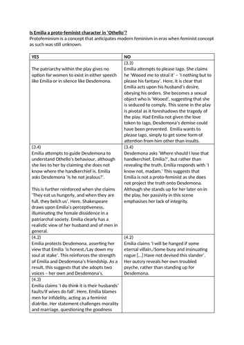 AQA A Level English Literature Othello Revision | Teaching Resources