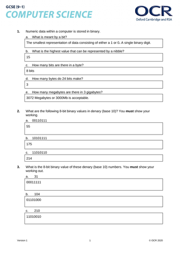 J277 OCR GCSE Computer Science: 1.2 Memory and Storage PART 2 - END OF ...