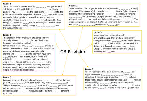 AQA GCSE Chemistry (9-1) Paper 1 Revision - ALL GAP FILL MIND MAPS | Teaching Resources