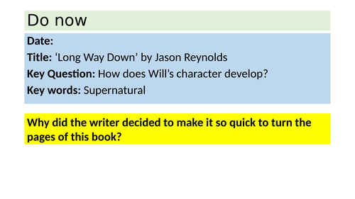 'Long Way Down' by Jason Reynolds | Teaching Resources