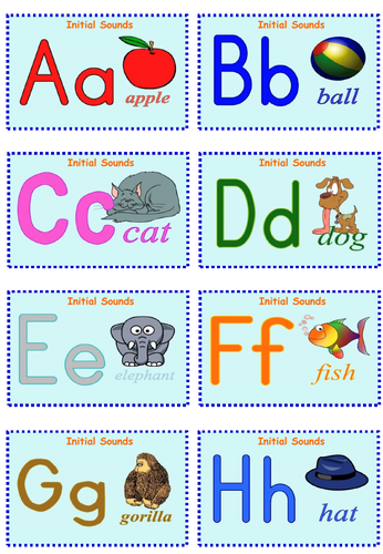 'A' is for 'Apple' Initial Sounds YouTube Song Flash Cards | Teaching ...