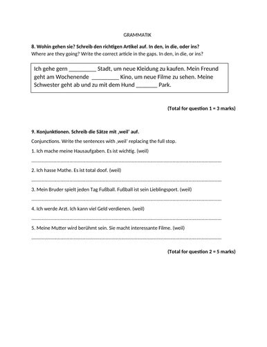 Grammar Tasks Teaching Resources