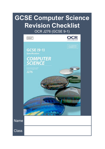 OCR GCSE Computer Science J276 Revision Checklist Booklet | Teaching ... OCR GCSE Computer Science J276 Revision Checklist Booklet | Teaching ...