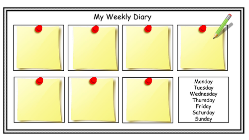 My Weekly Diary Writing Frames | Teaching Resources